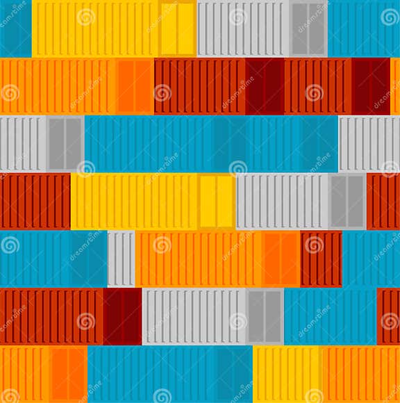 Freight Container Pattern Seamless. Transportation of Goods Back Stock ...