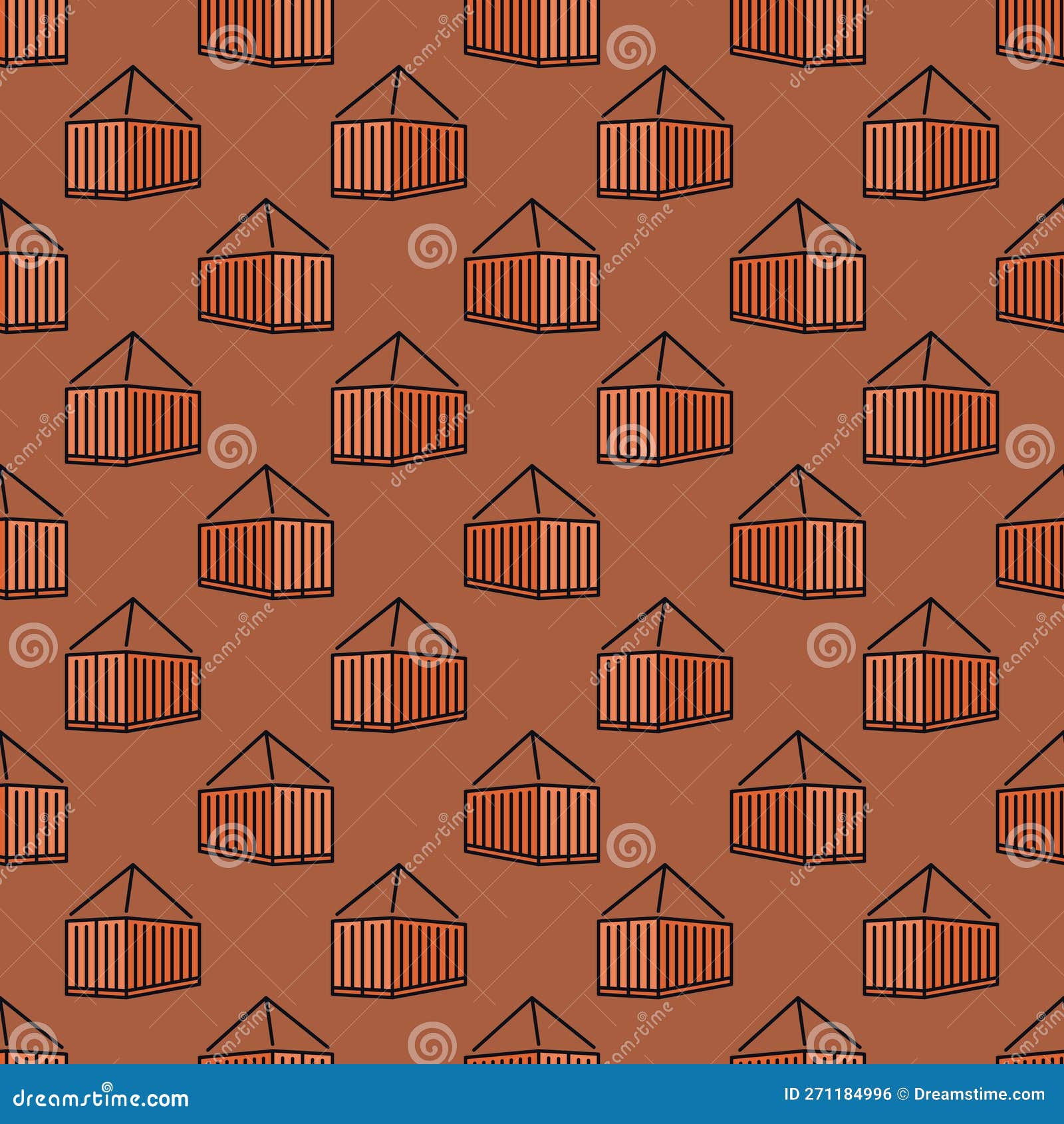 Freight Container Vector Intermodal Cargo Colored Seamless Pattern ...