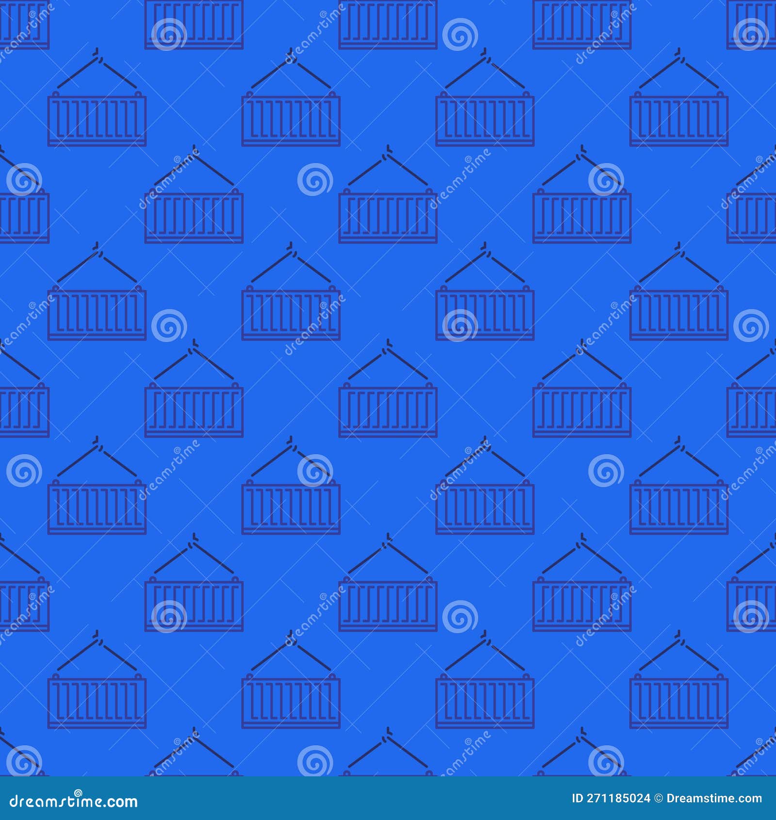 Freight Container Vector Transportation Concept Blue Linear Seamless ...