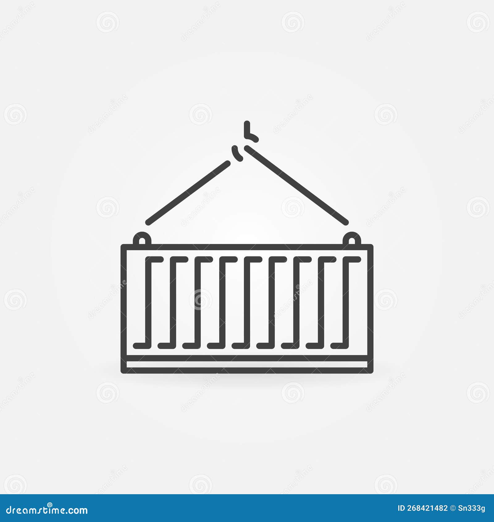 Freight Container Vector Transportation Concept Line Icon or Symbol ...