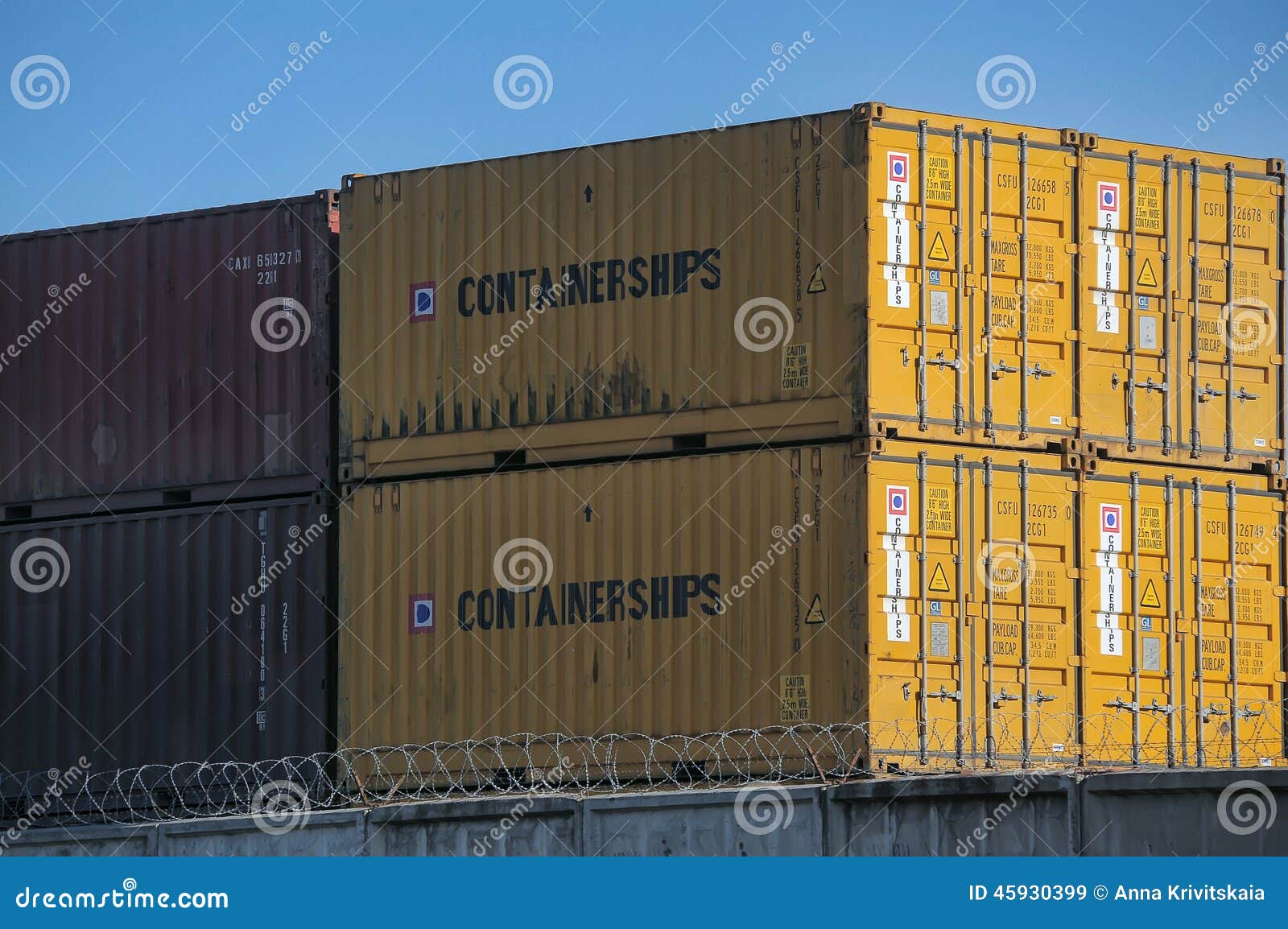 Freight containers editorial stock image. Image of dockside - 45930399