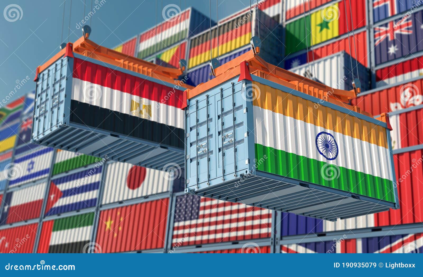 Containers And India Map Flag Stock Illustration | CartoonDealer.com ...