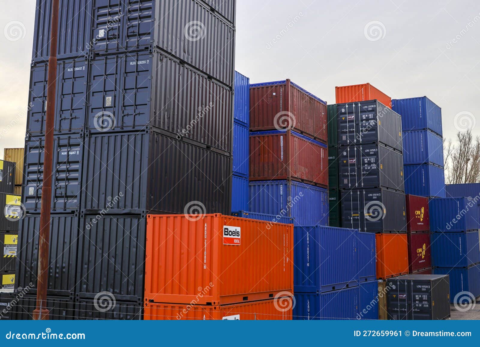 Freight Containers at Rotterdam Waalhaven Harbor Editorial Photo ...