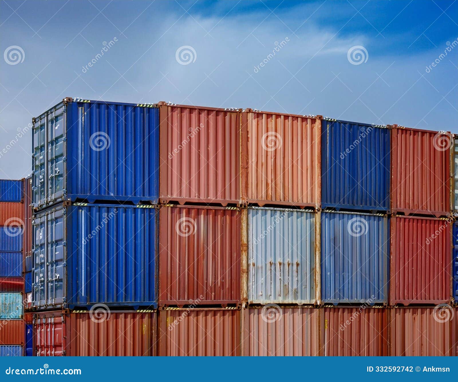 Freight Containers With Brazil And Scotland National Flags. Stock ...