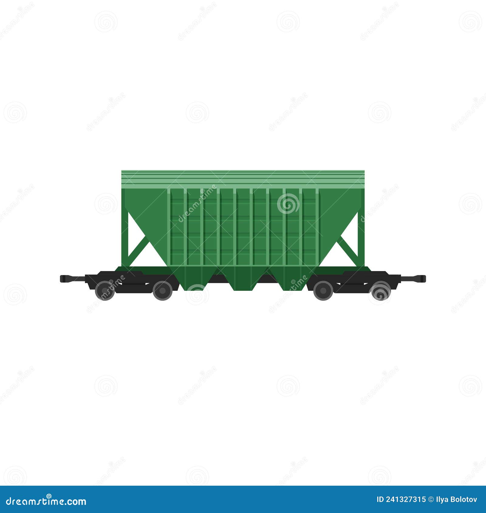 Freight Covered Rail Wagon for Bulk Materials. Stock Vector ...