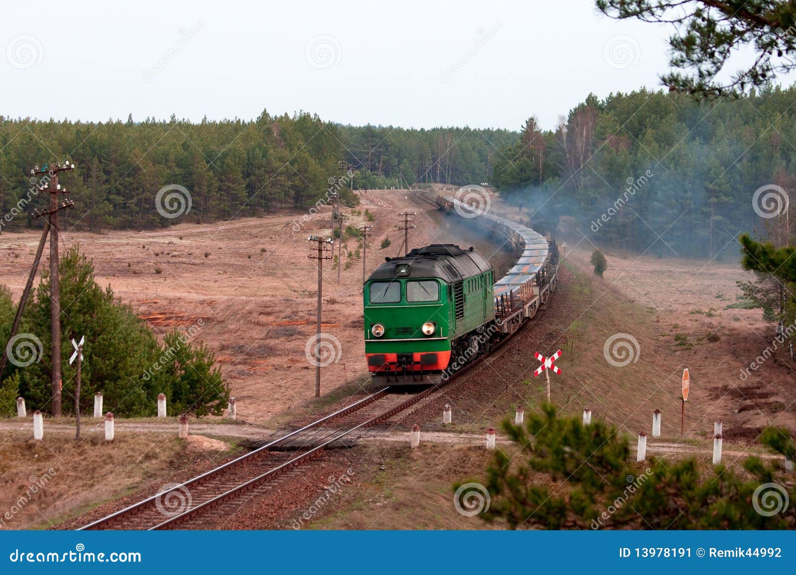 Freight diesel train stock image. Image of summer, road - 13978191