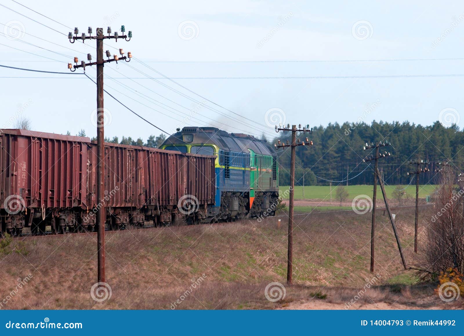 Freight diesel train stock image. Image of environment - 14004793