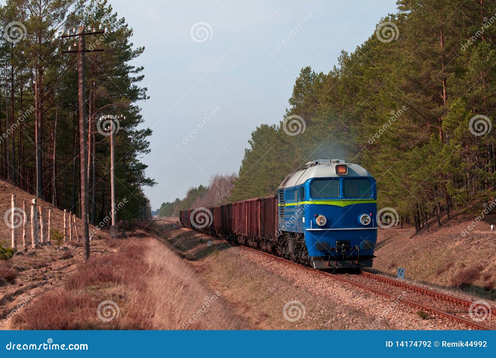 Freight diesel train stock photo. Image of railway, transportation ...