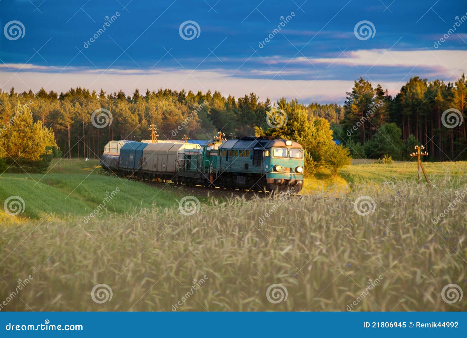 Freight diesel train stock image. Image of railway, rolling - 21806945