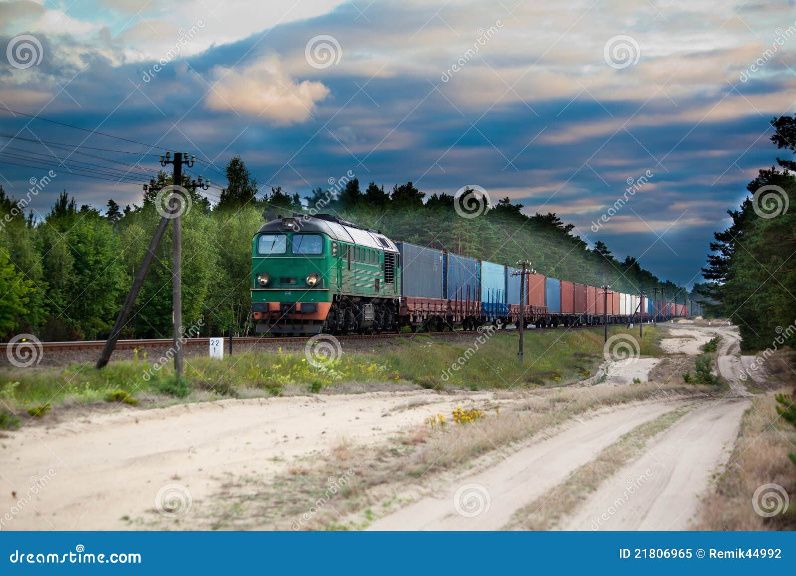 Freight diesel train stock image. Image of horizontal - 21806965