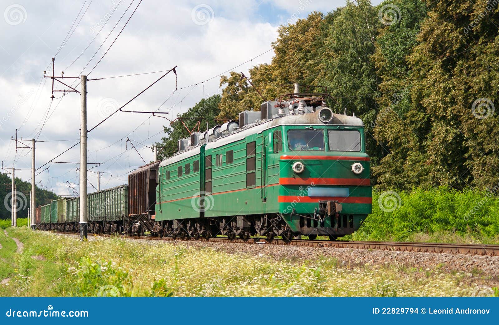 Freight electric train stock photo. Image of loading - 22829794