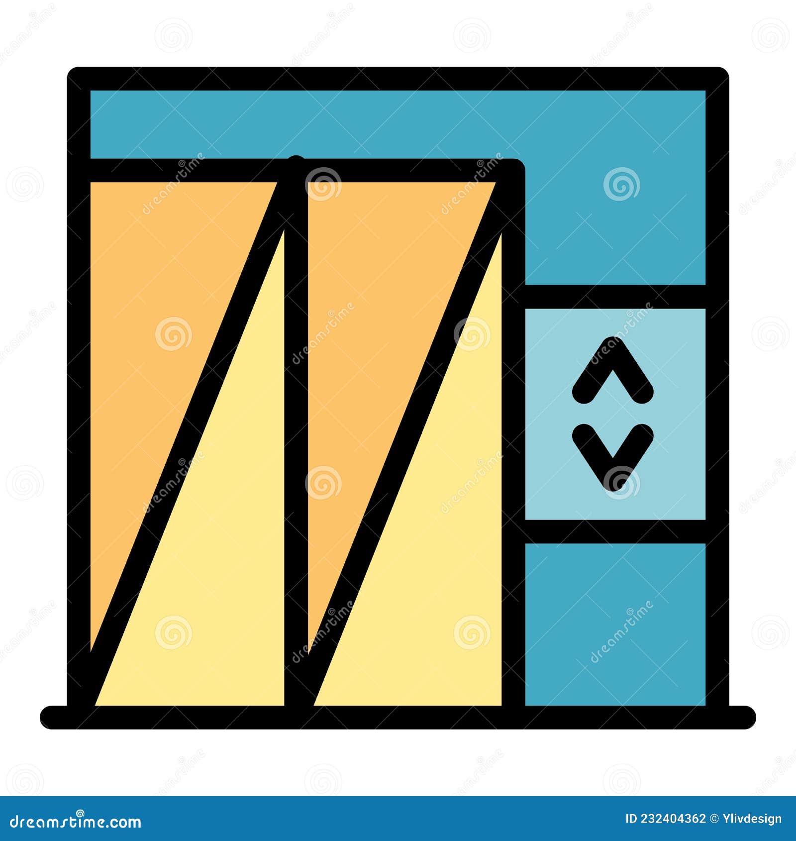 Freight Elevator Icon Color Outline Vector Stock Vector - Illustration ...
