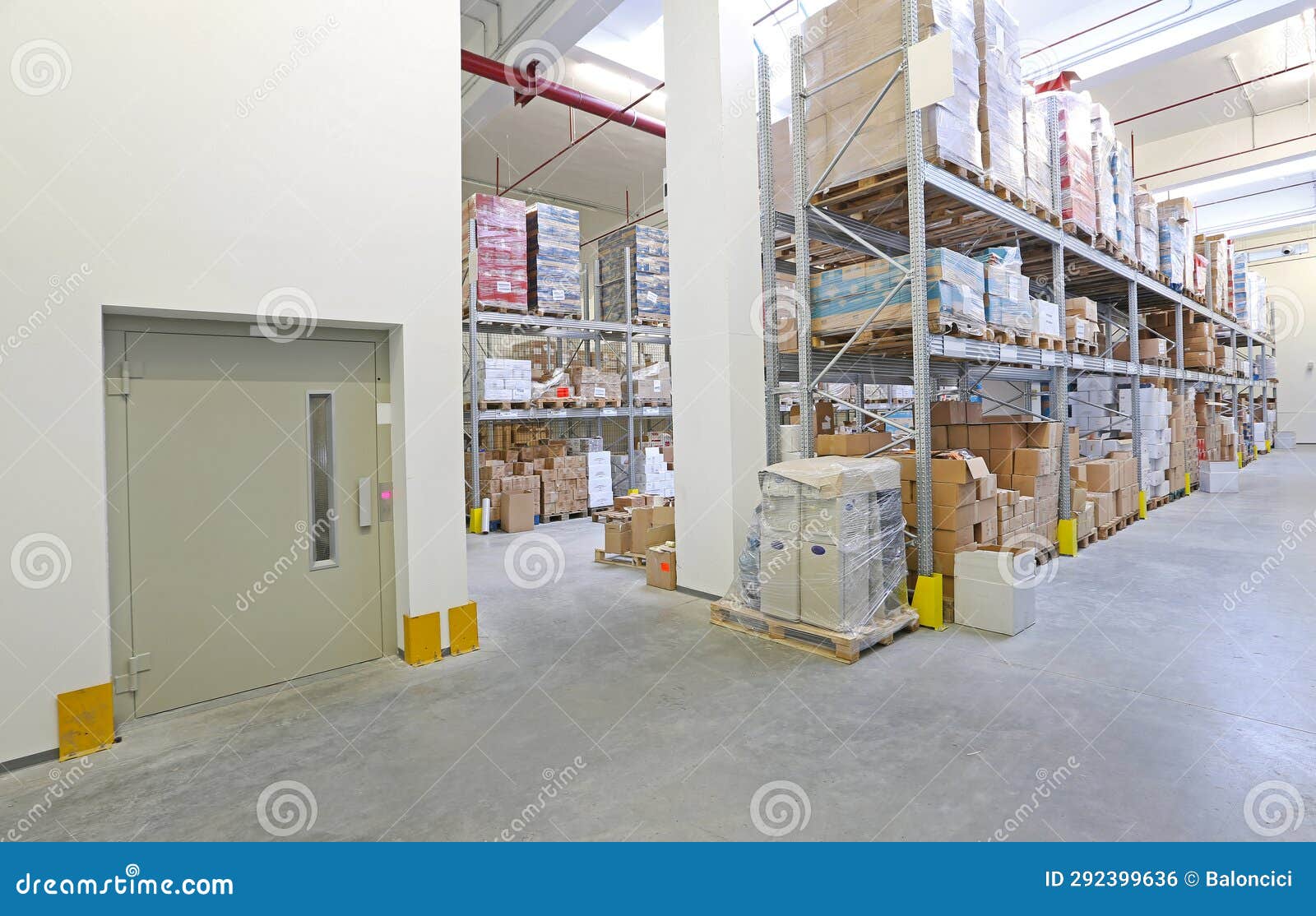 Freight Elevator Warehouse stock photo. Image of pallets - 292399636