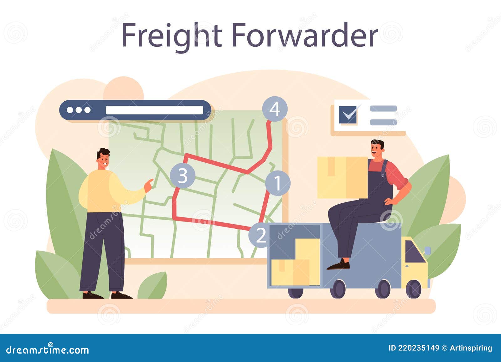 Freight Forwarder Concept. Loader in Uniform Delivering a Cargo Stock ...