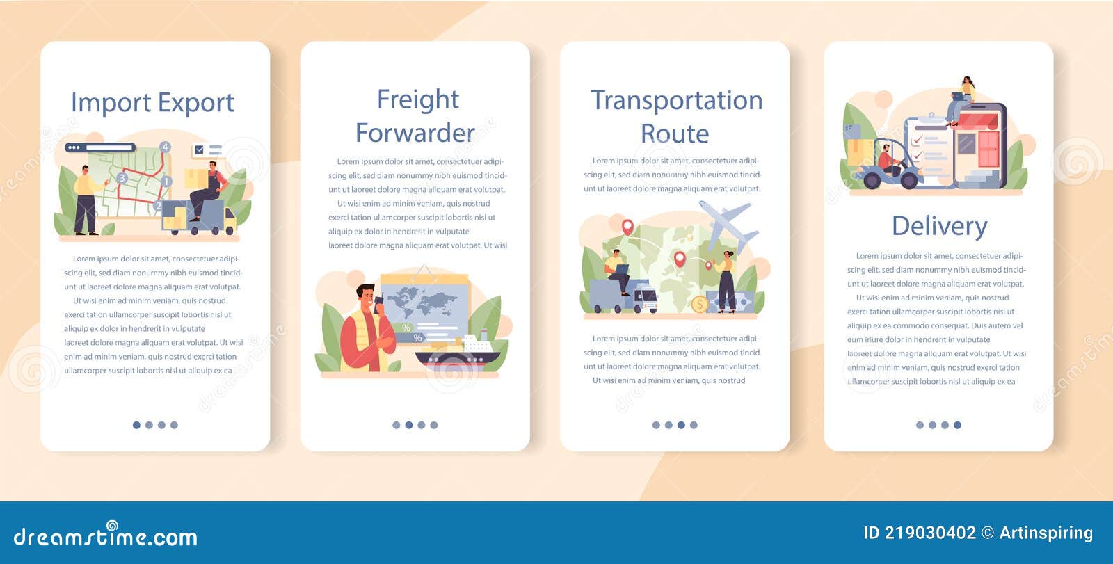 Freight Forwarder Concept. Loader In Uniform Delivering A Cargo ...