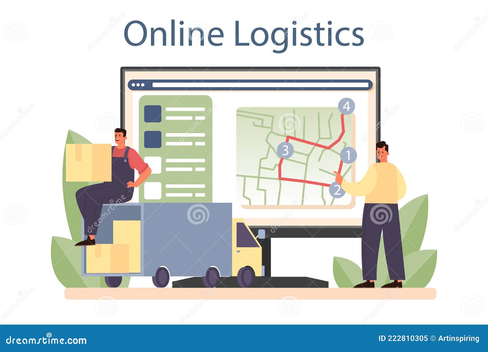 Freight Forwarder Concept. Loader In Uniform Delivering A Cargo ...