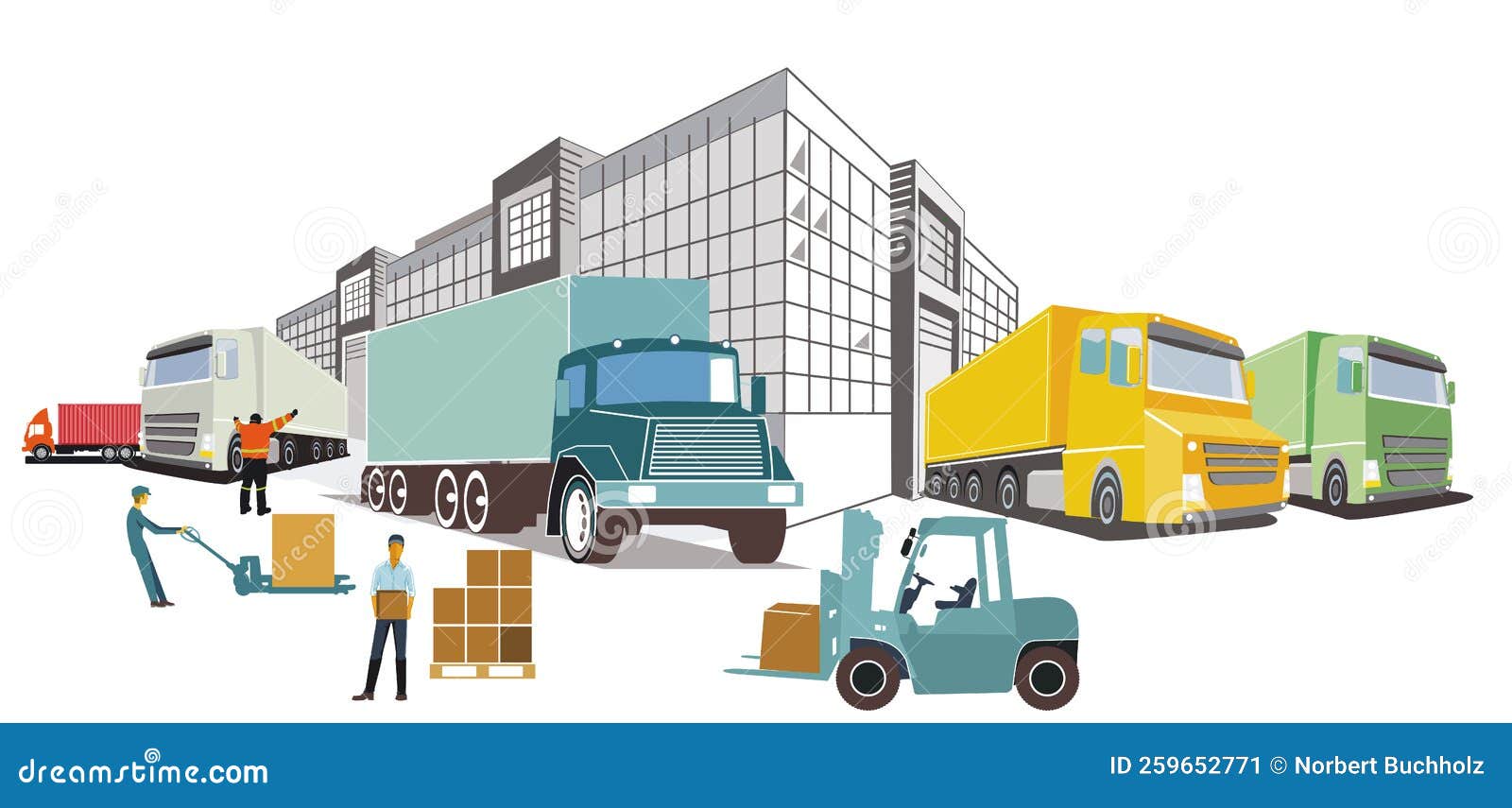 Freight Forwarding, Trucking, Illustration Stock Vector - Illustration ...