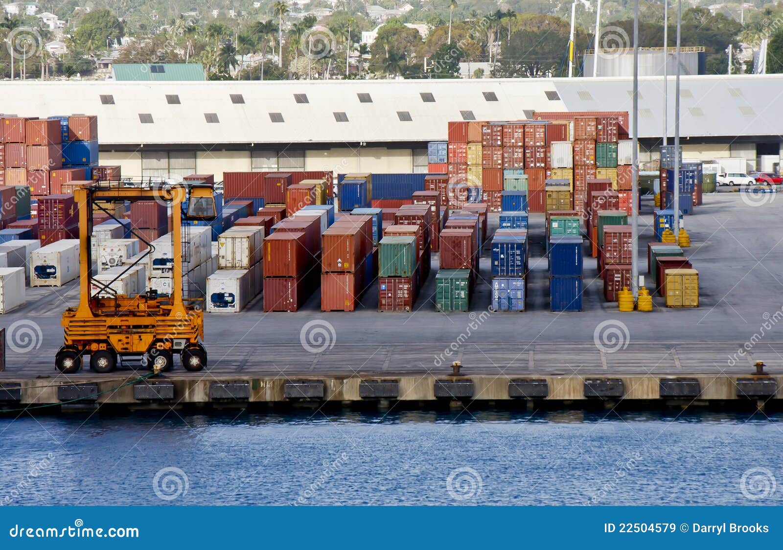 Freight Moving Machinery on Shipping Pier Stock Image - Image of ...