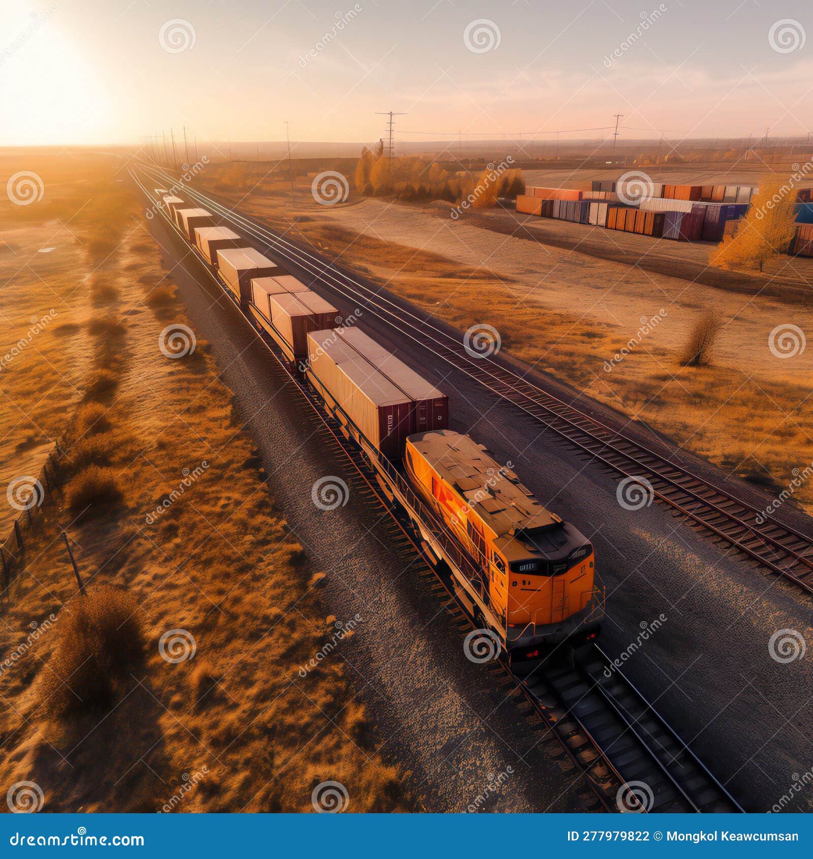 Freight and Petroleum Via Rail System Using Trains.generative Ai Stock ...