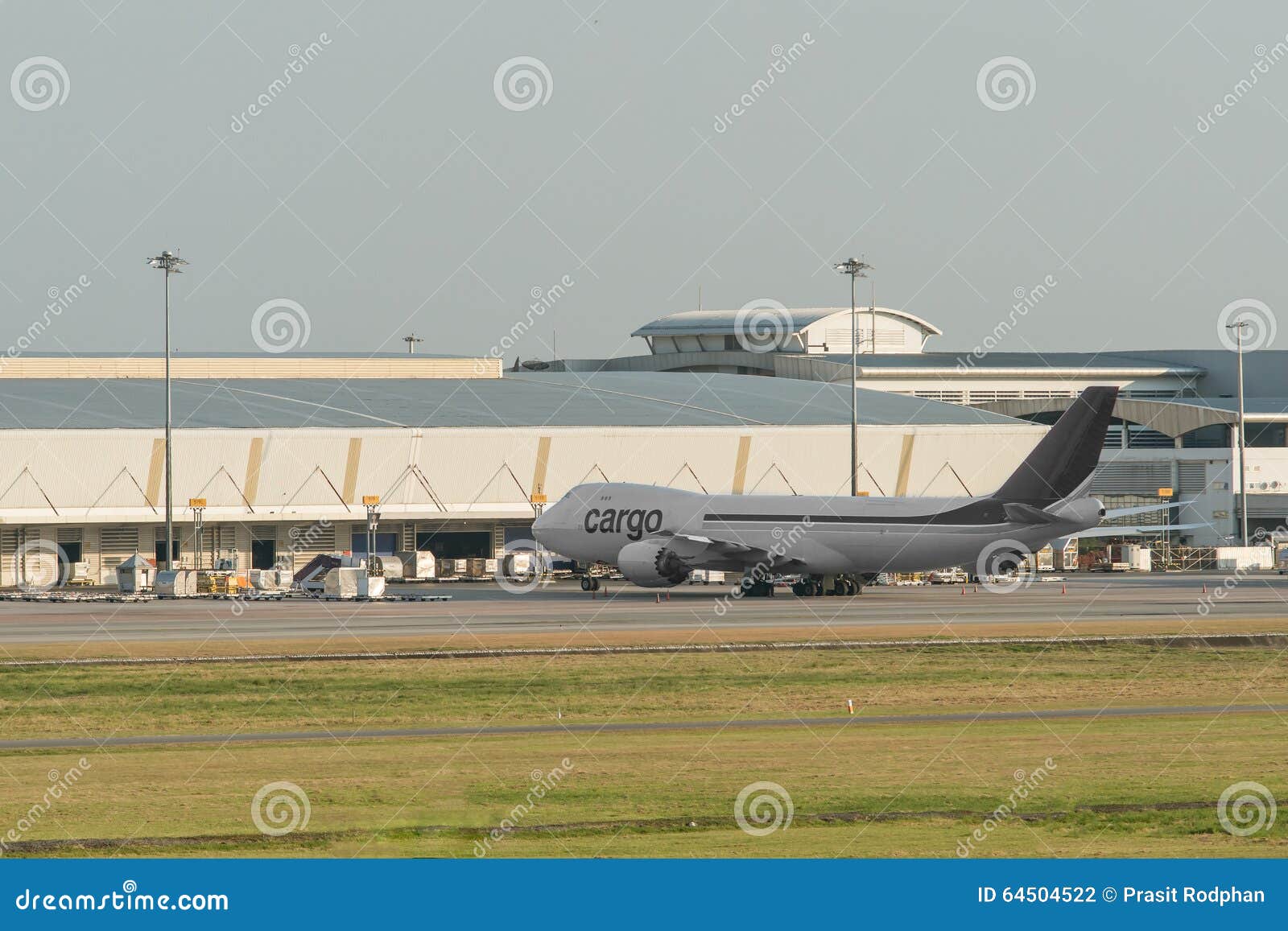 Freight Plane in Cargo Terminal at Airport Stock Photo - Image of ...