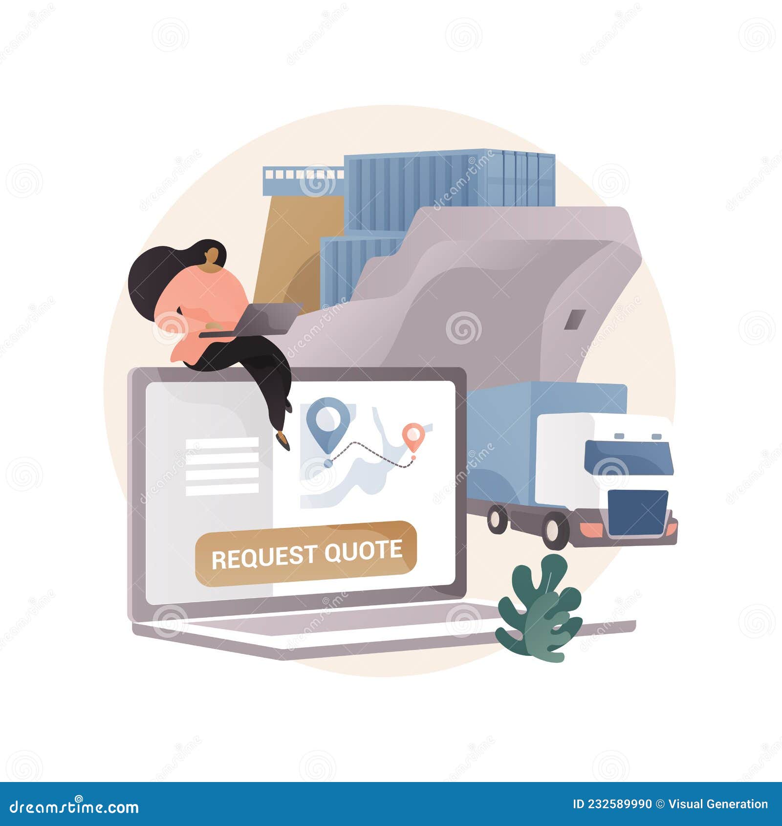 Freight Quote Request Abstract Concept Vector Illustration. Stock ...