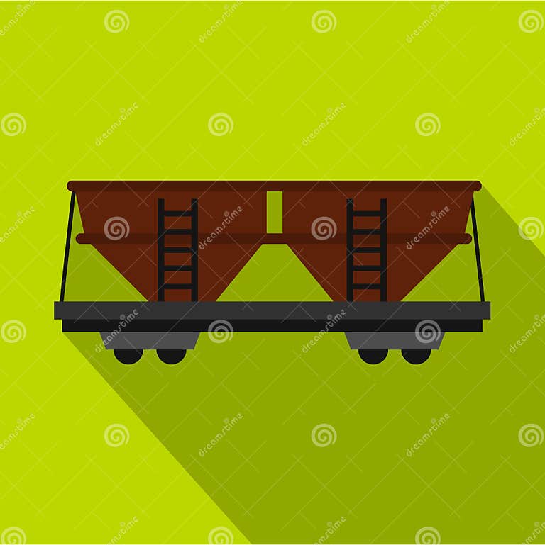 Freight Railroad Car Icon, Flat Style Stock Vector - Illustration of ...