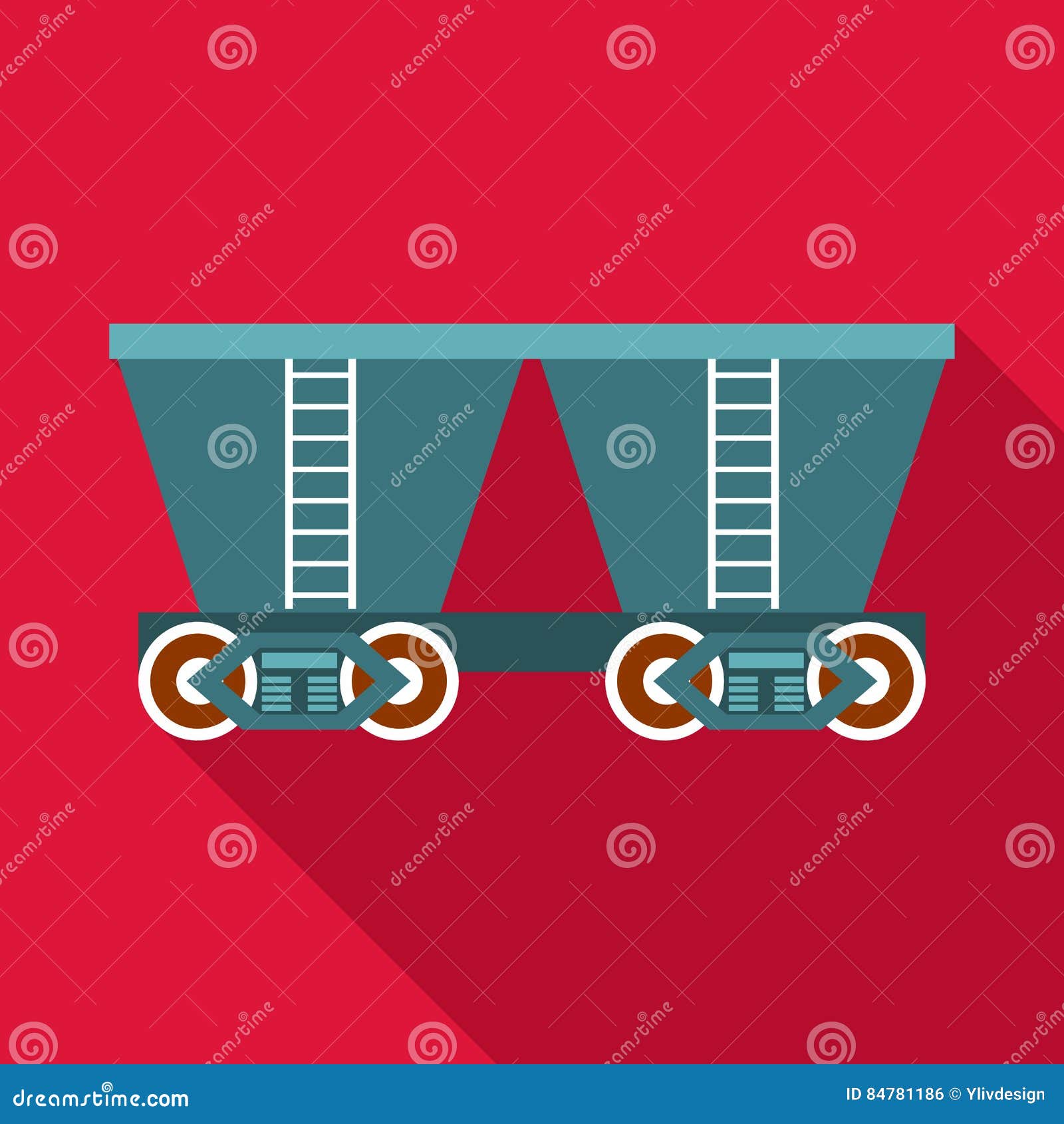 Freight Railroad Car Icon, Flat Style Stock Vector - Illustration of ...
