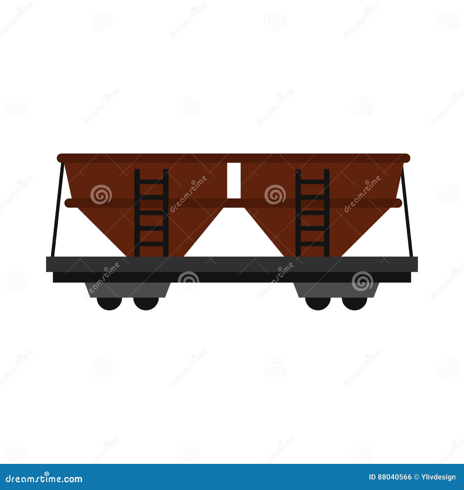 Freight Railroad Car Icon, Flat Style Stock Vector - Illustration of ...
