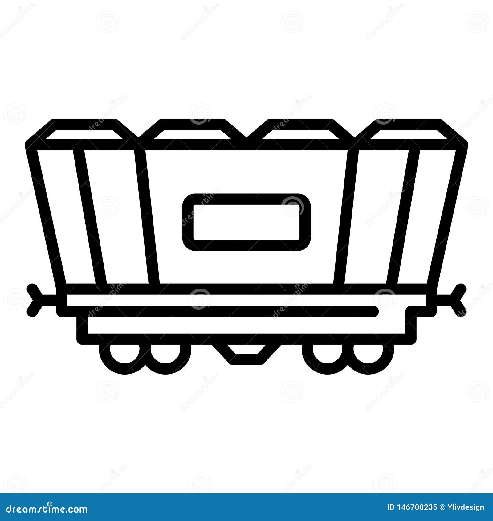 Freight Railway Wagon Icon, Outline Style Stock Vector - Illustration ...