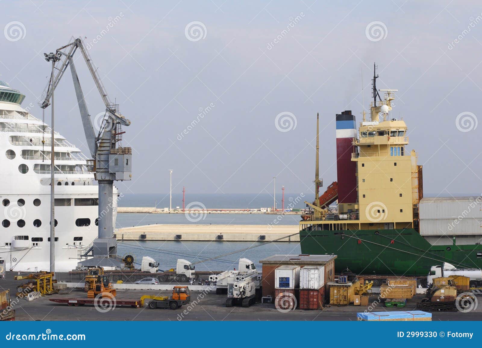Freight ship being loaded stock photo. Image of liner - 2999330