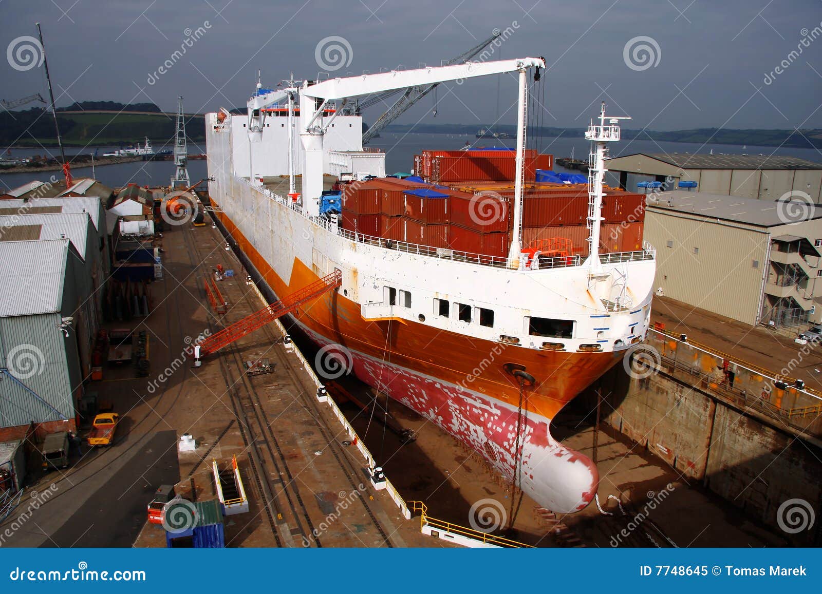 Freight Ship in Dock in Falmouth,UK Stock Image - Image of quay ...