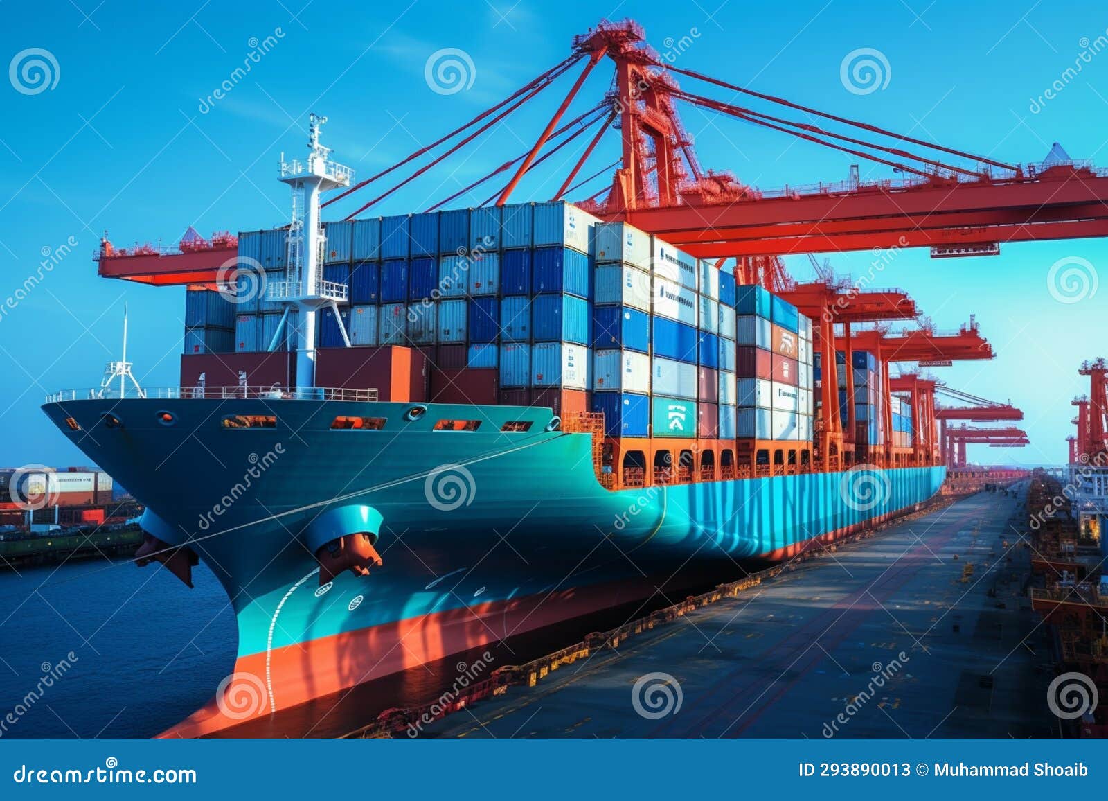 A Freight Ship with a Loading Crane Symbolizes the Import Export ...