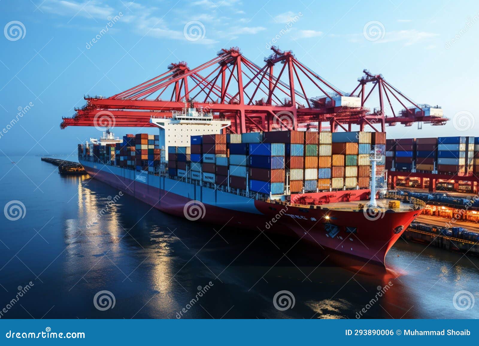 A Freight Ship with a Loading Crane Symbolizes the Import Export ...