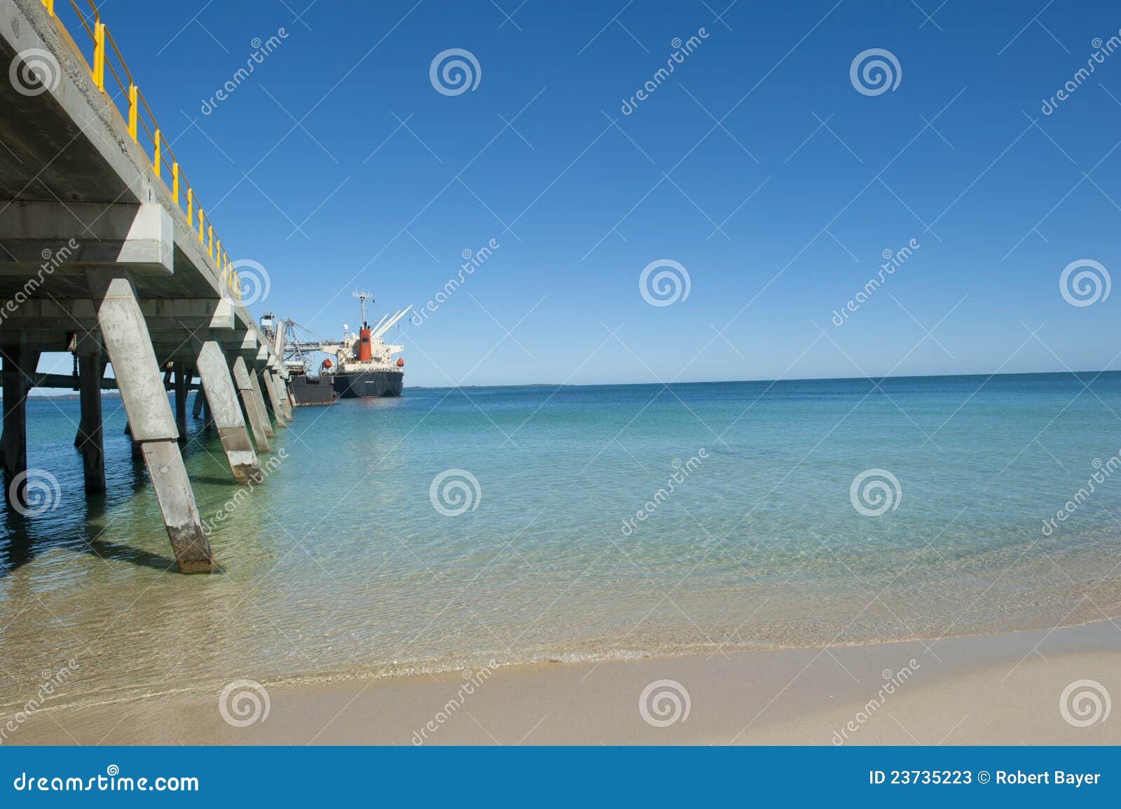 Freight Ship at Pipeline Jetty Stock Image - Image of australia ...