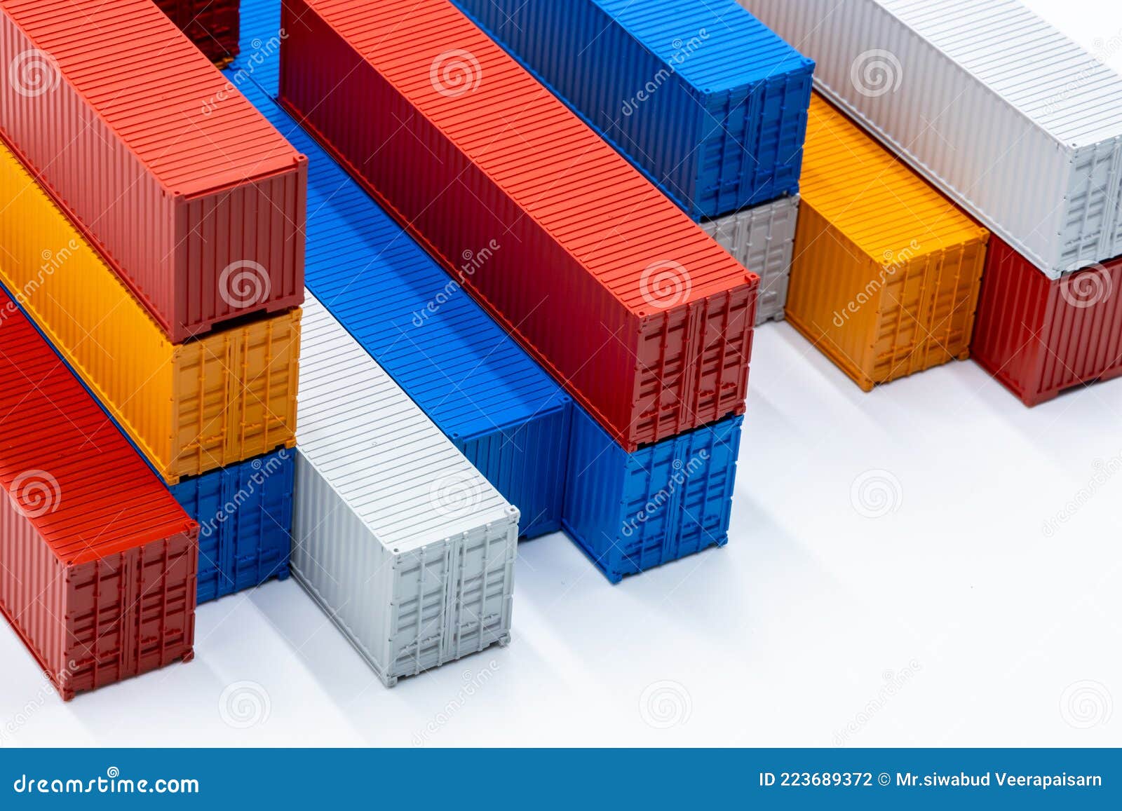 Freight Shipping Container, Cargo Containers Isolated on White ...