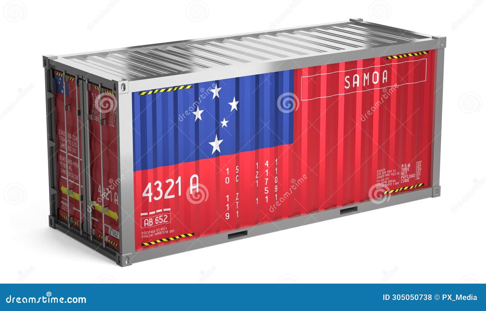 Samoa - Freight Shipping Container with National Flag Stock ...