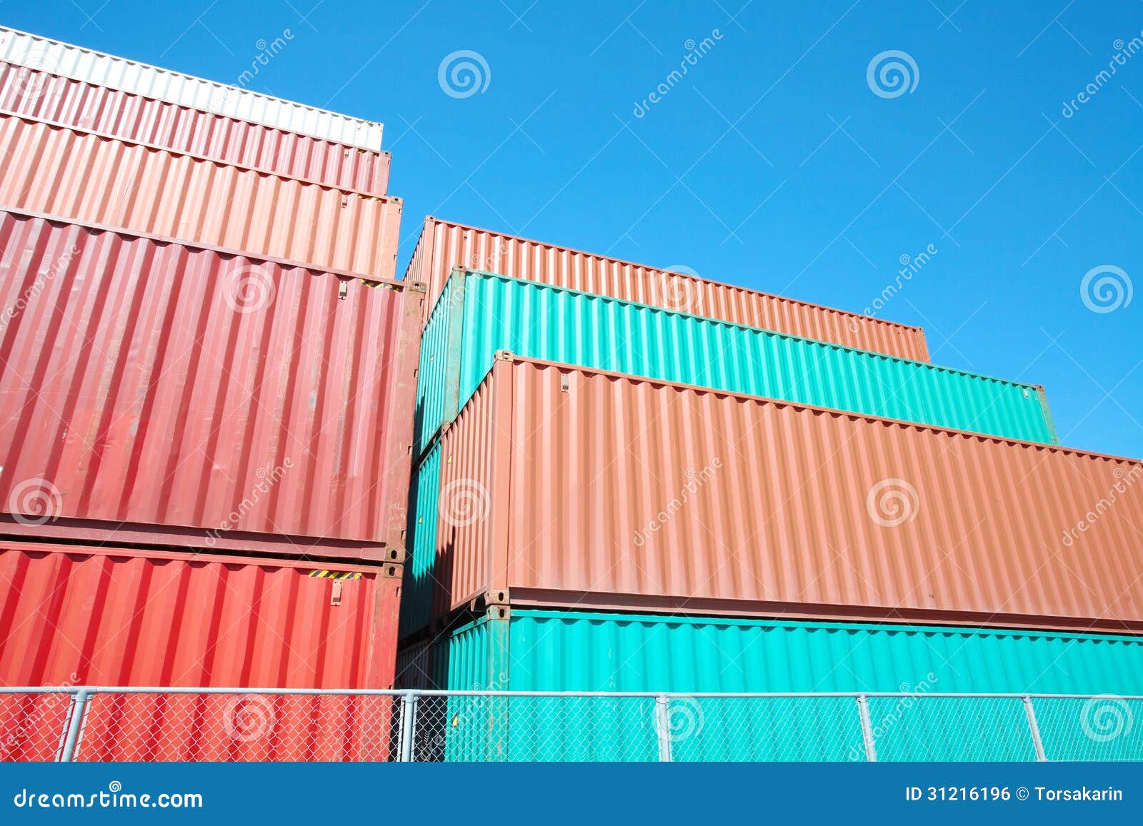 Freight Shipping Containers Stock Photo - Image of port, goods: 31216196