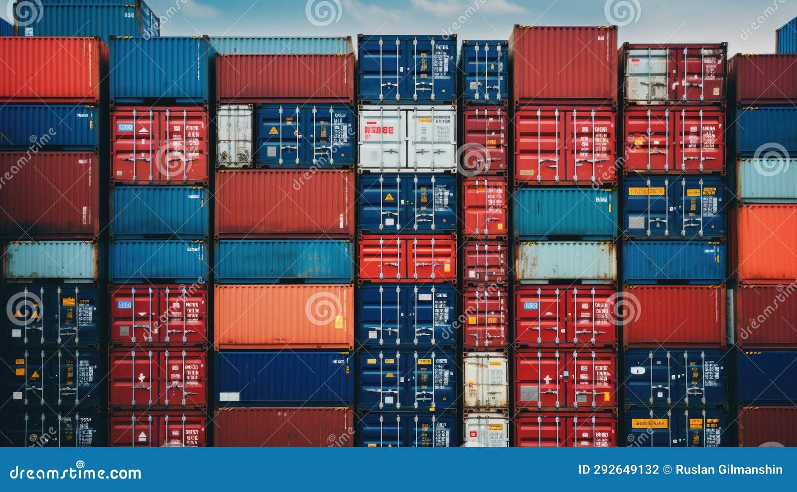 Freight Shipping Containers at the Docks Background Stock Photo - Image ...