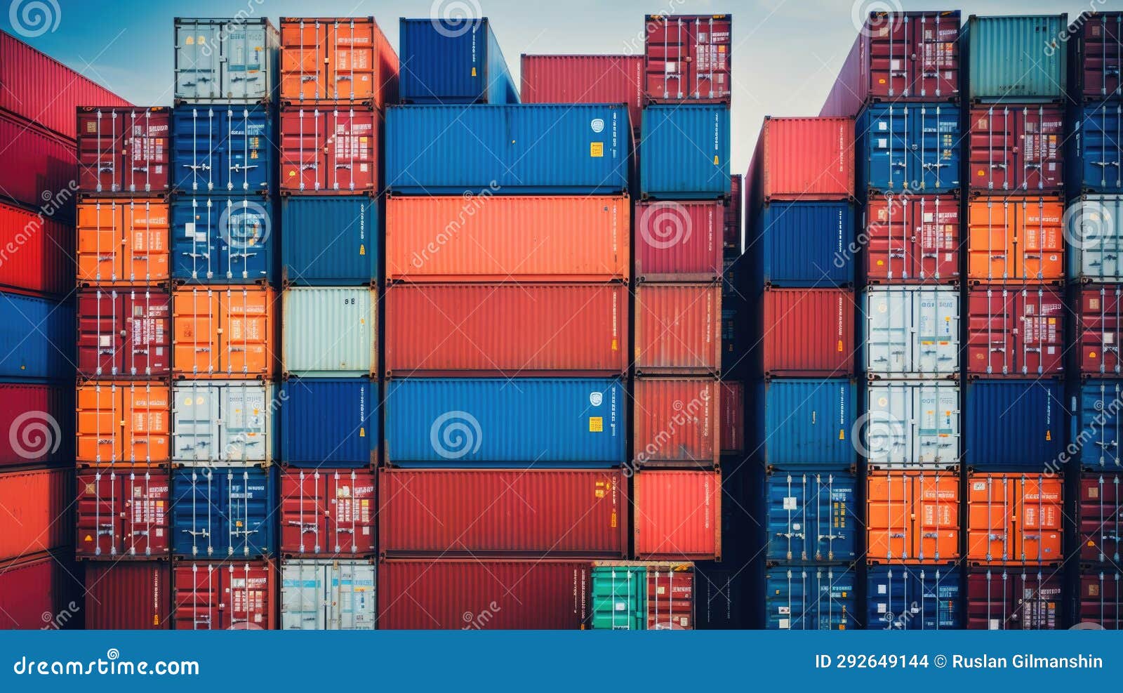 Freight Shipping Containers at the Docks Background Stock Photo - Image ...