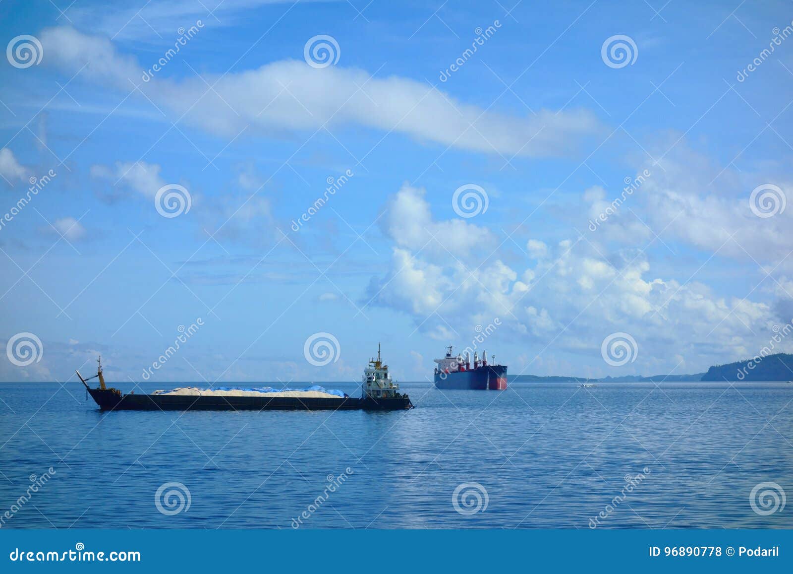 Freight ships stock photo. Image of weather, nautical - 96890778