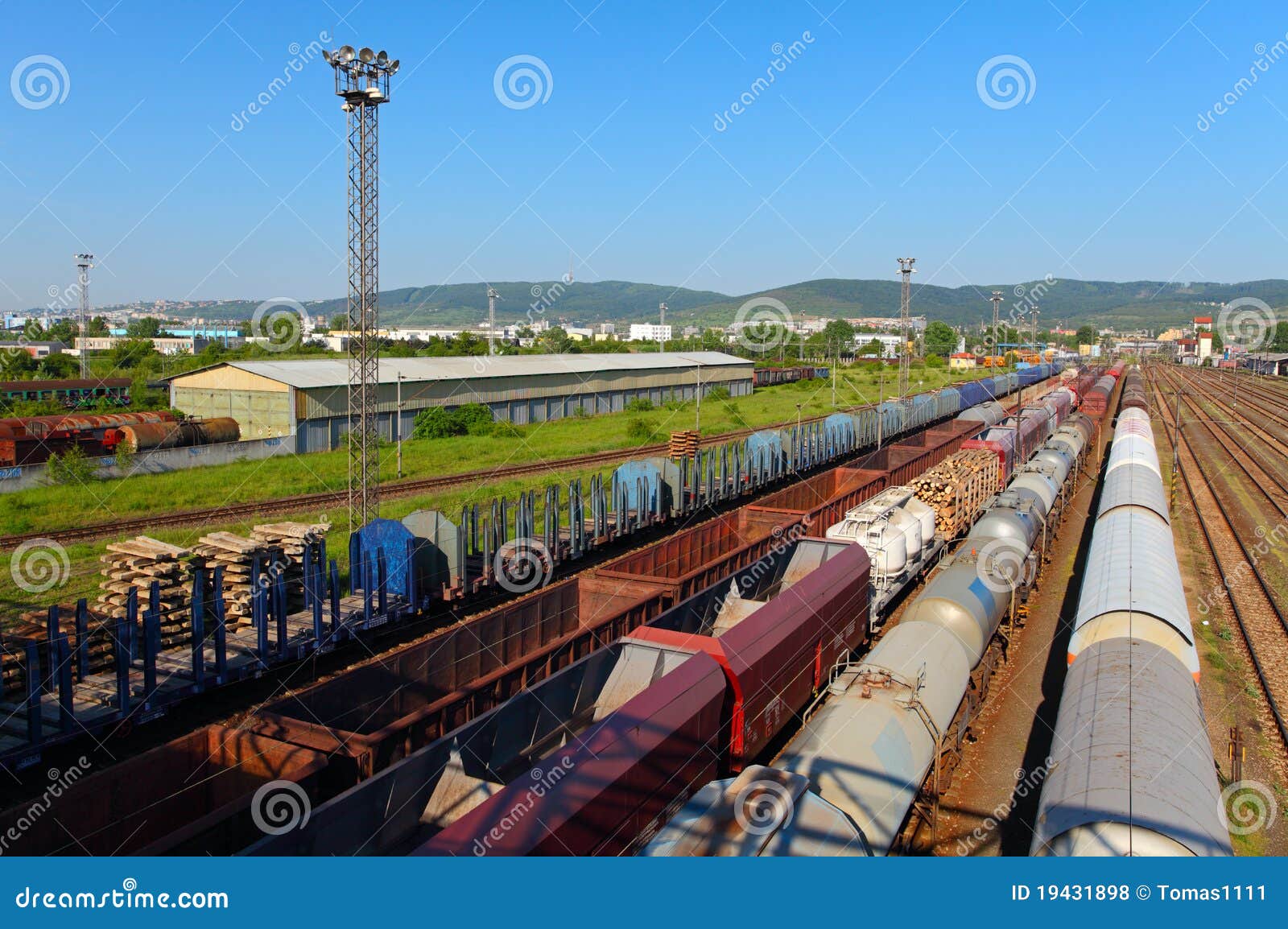 Freight Station with Trains Stock Photo - Image of junction ...