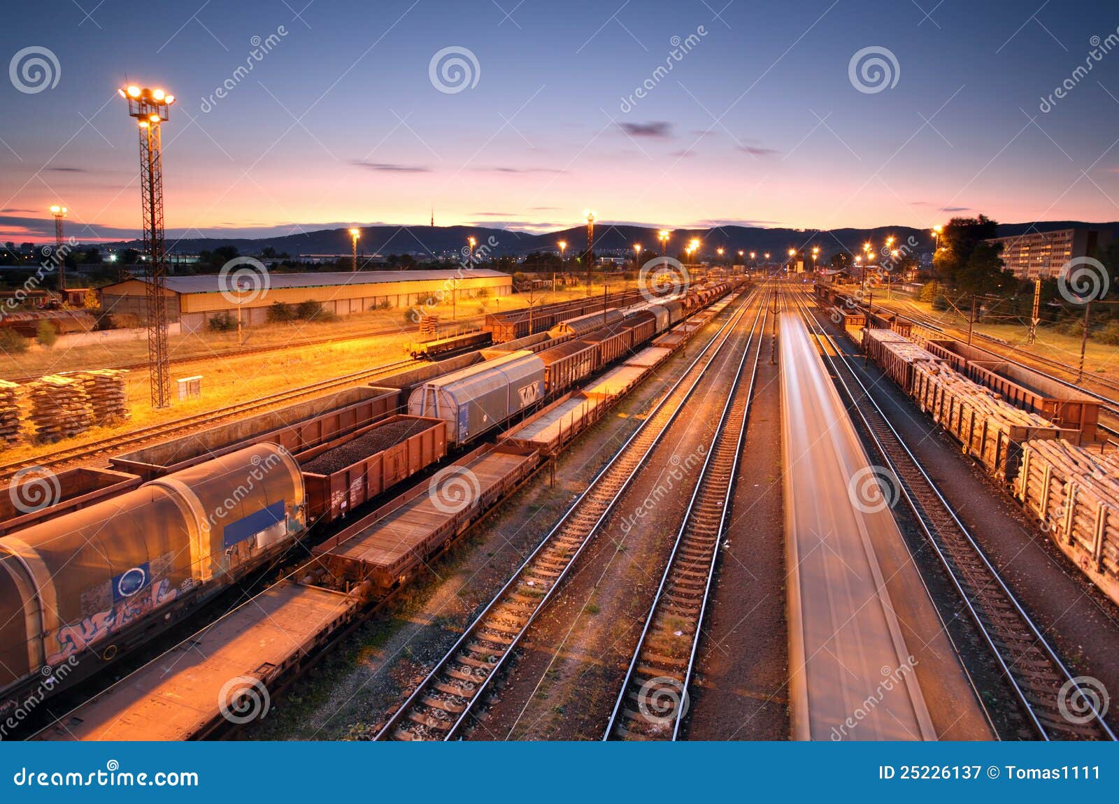 Freight Station with Trains Stock Image - Image of electrified, deliver ...