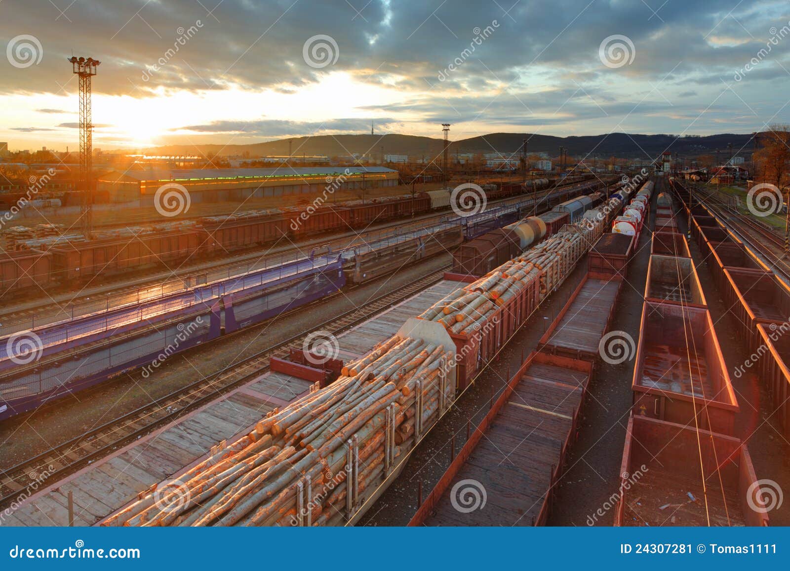 Freight Station with Trains - Cargo Stock Image - Image of economy ...