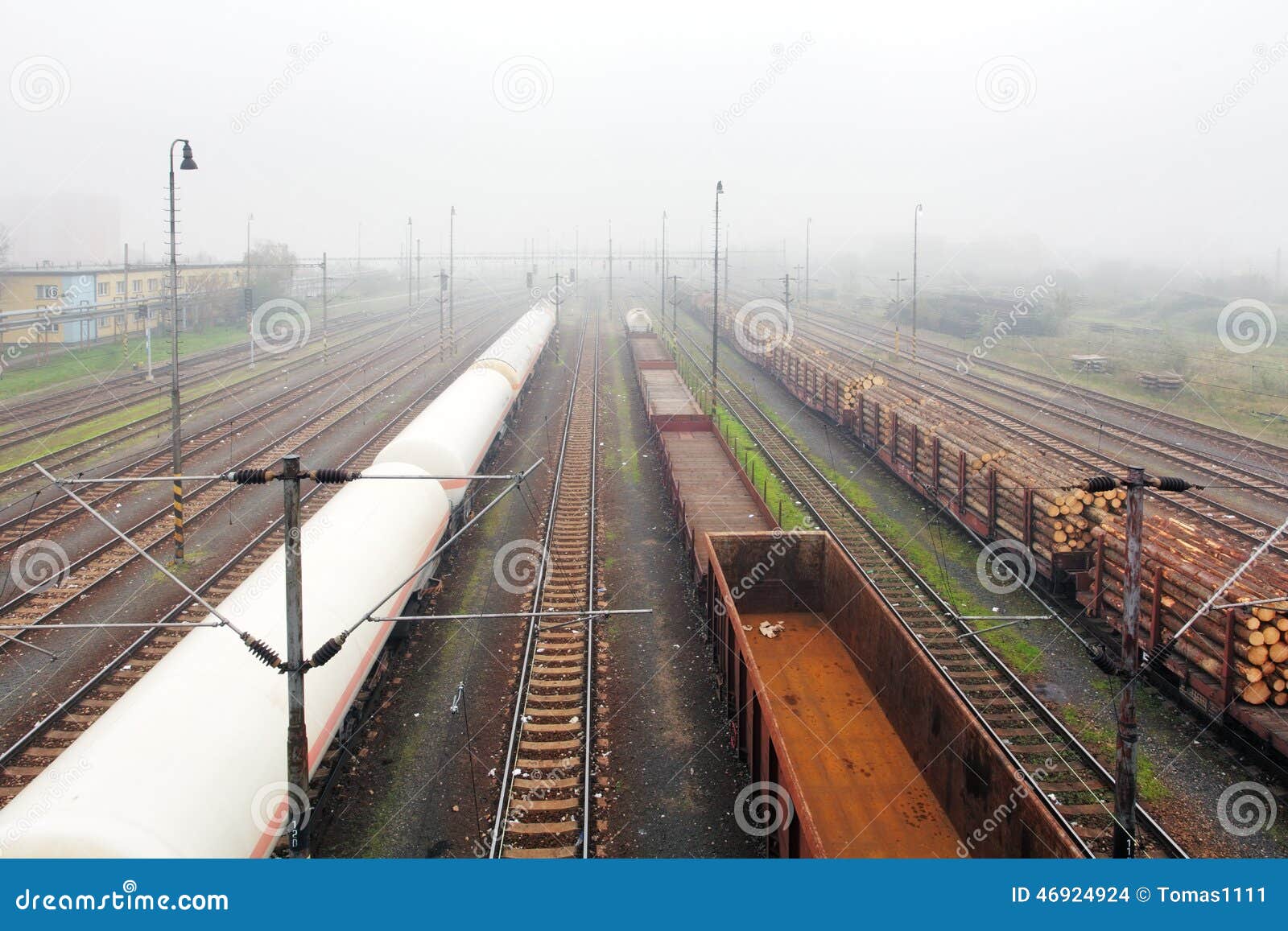 Freight Station with Trains - Cargo Transportation Stock Photo - Image ...