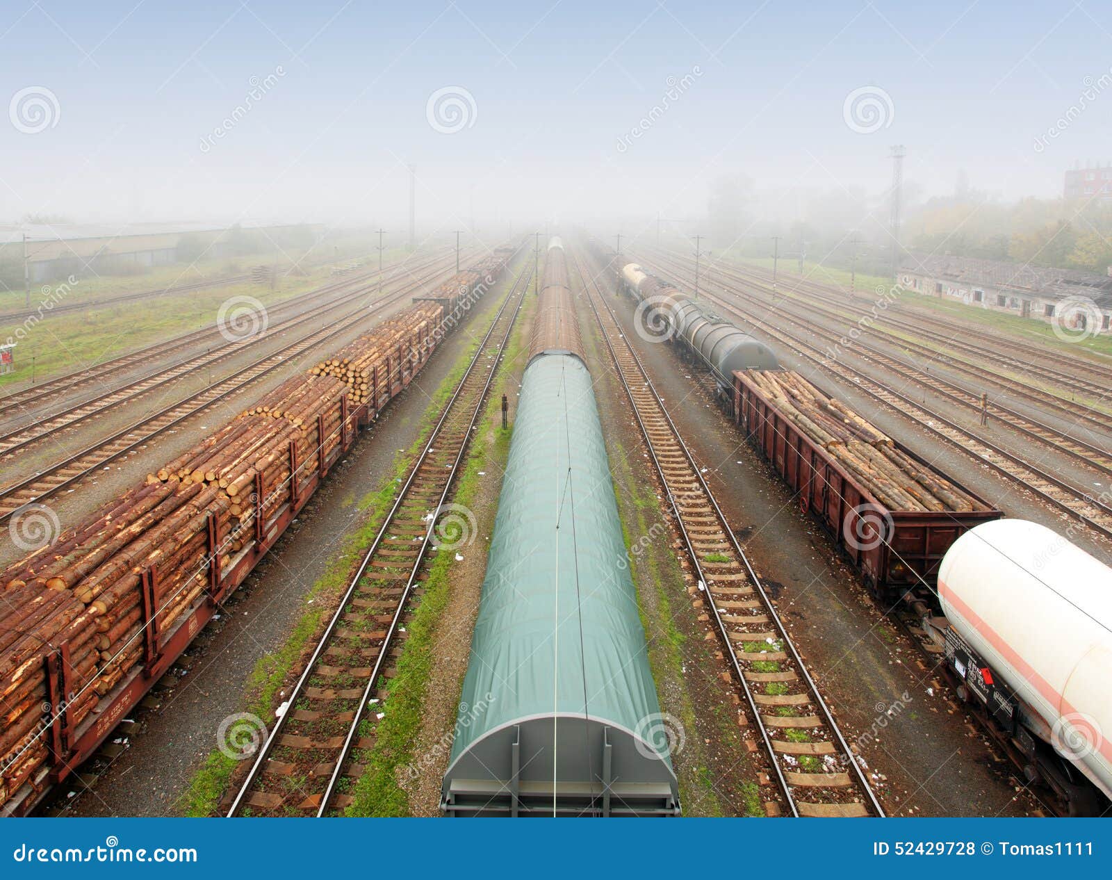 Freight Station with Trains - Cargo Transportation Stock Photo - Image ...