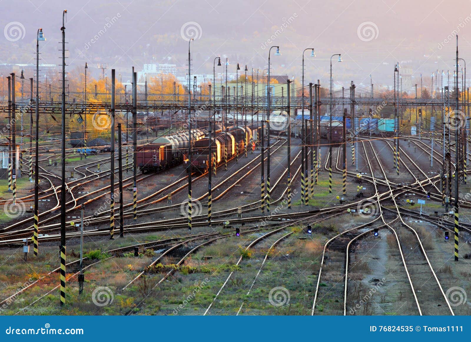 Freight Station with Trains - Cargo Transportation Stock Image - Image ...