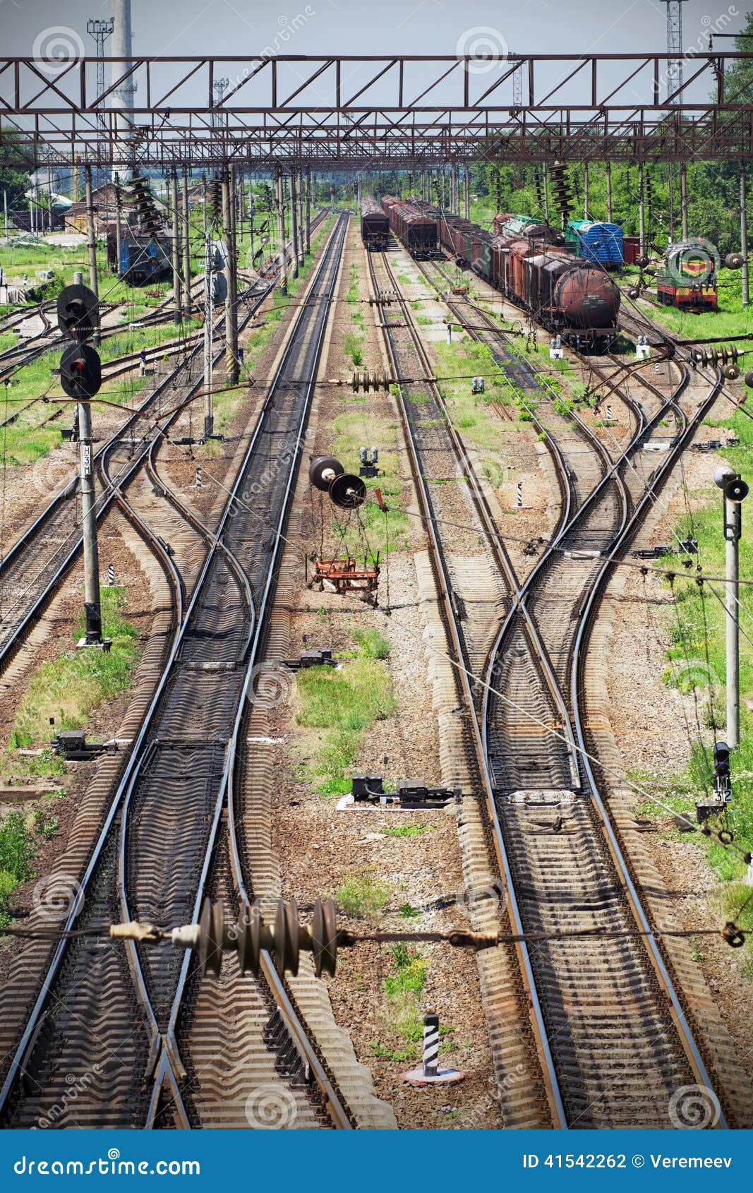 Freight Station with Trains Stock Photo - Image of parking, cable: 41542262