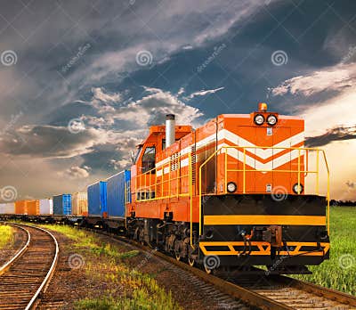 Freight train stock image. Image of rail, transport, shipping - 37162353