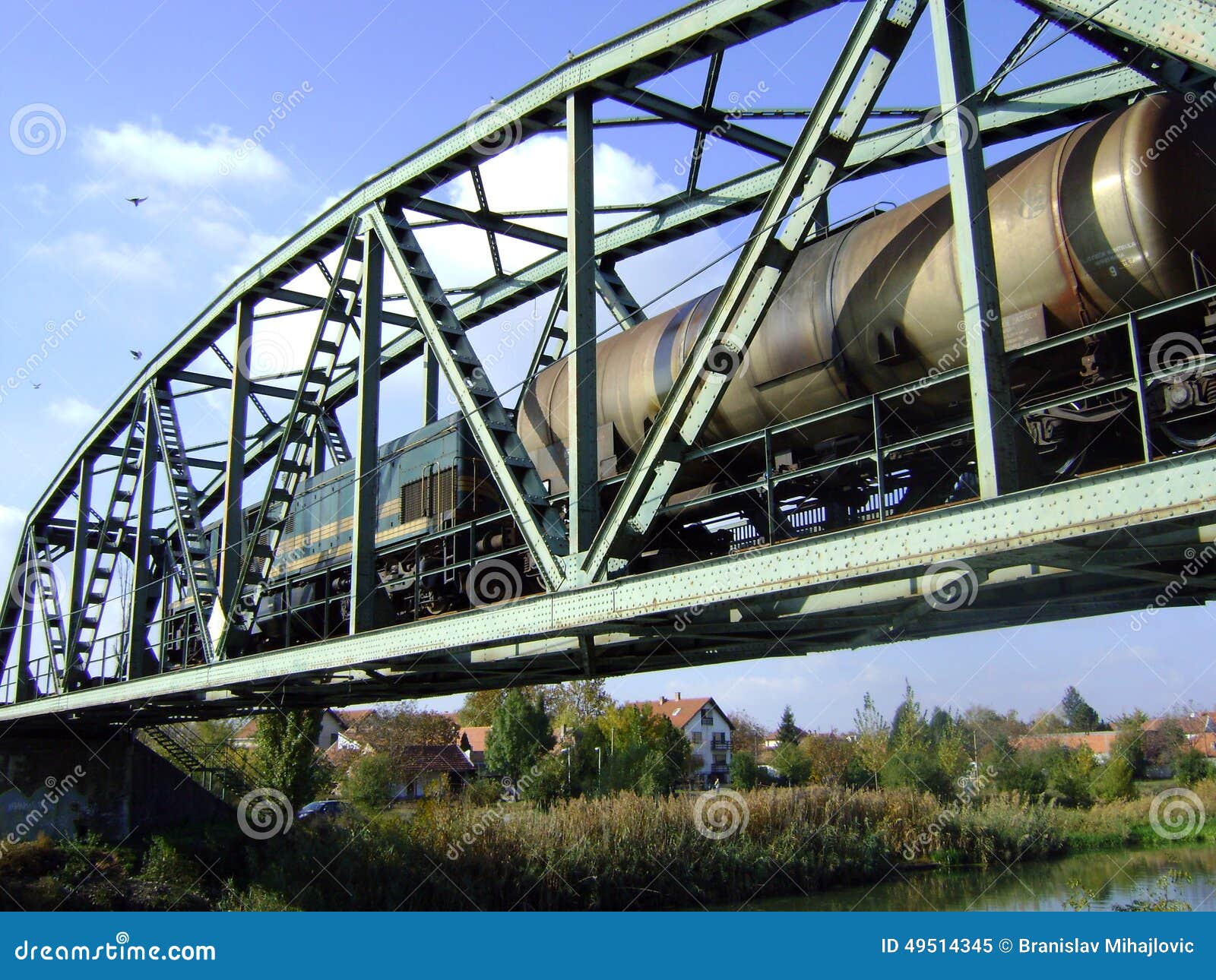 Freight Train on the Bridge Editorial Image - Image of bridge, royalty ...