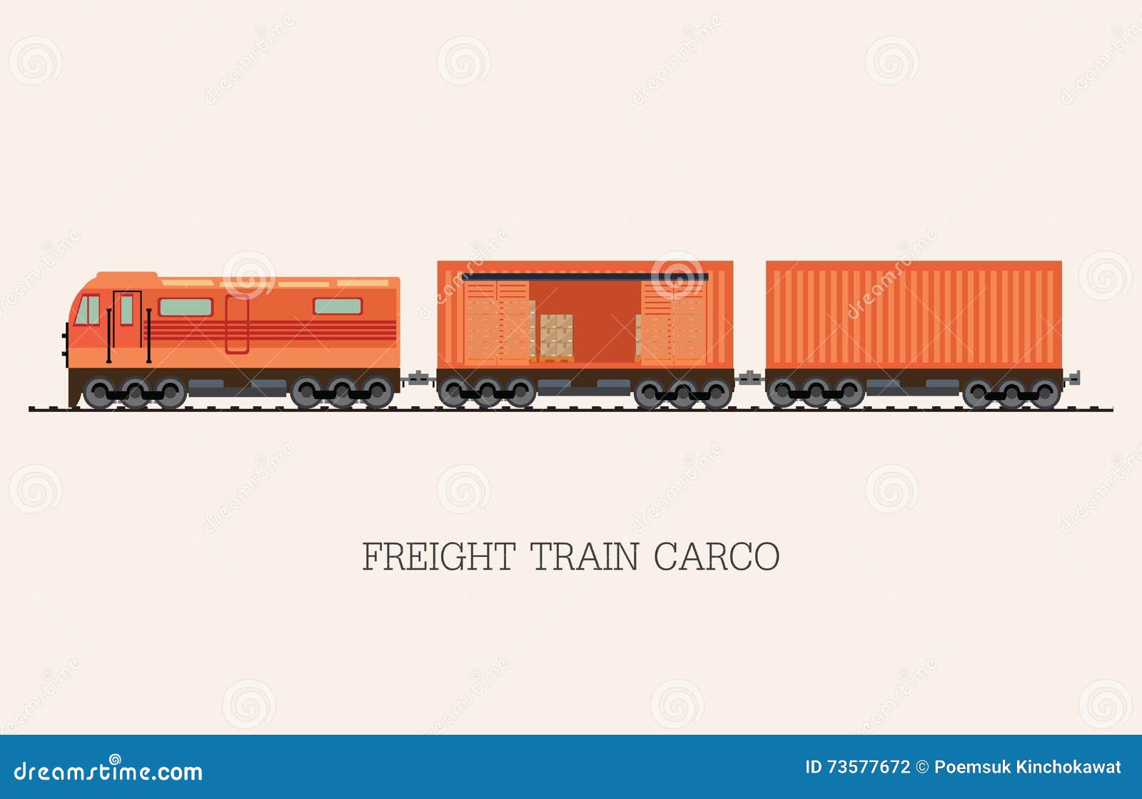 Freight Train Wagon. Hopper Car. Cartoon Vector | CartoonDealer.com ...